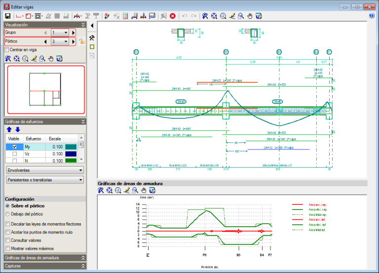 Plano de replanteo con vista desde arriba o desde abajo del forjado - CYPE
