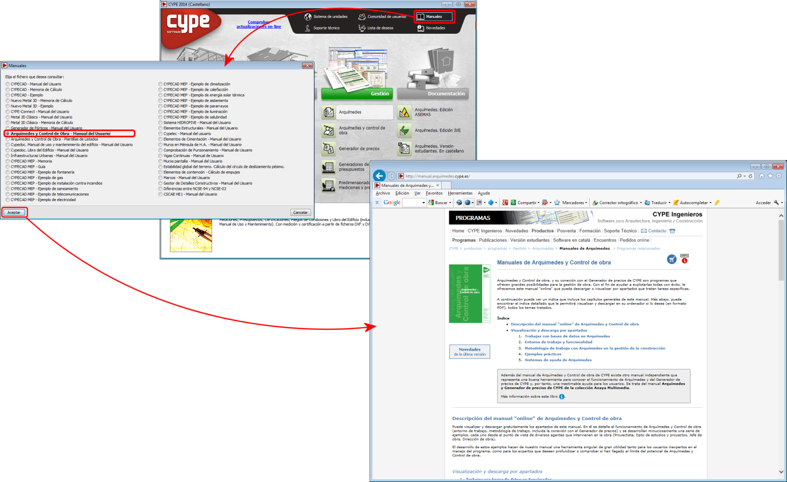 Manual de Arquímedes y Control de obra "online" - CYPE