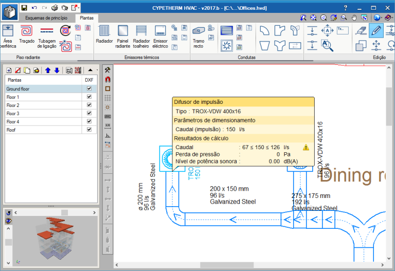 Dimensionamento de redes de condutas - CYPE