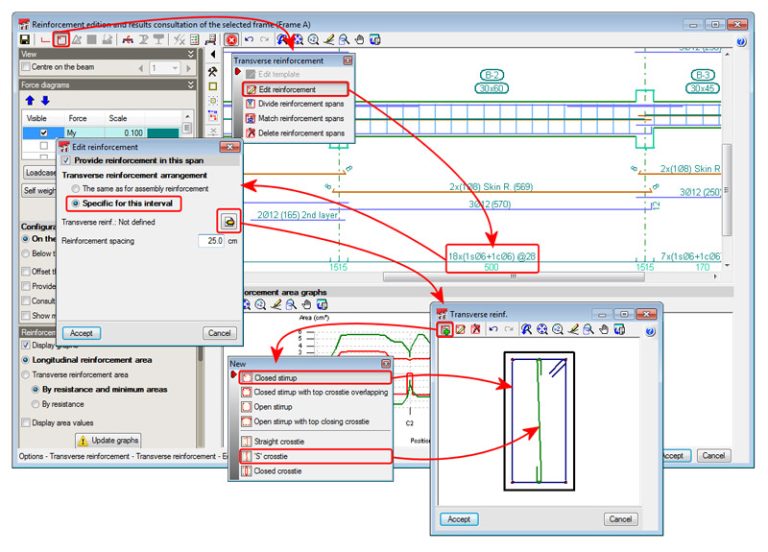 New features in Continuous Beams. New tools for Reinforcement edition - CYPE