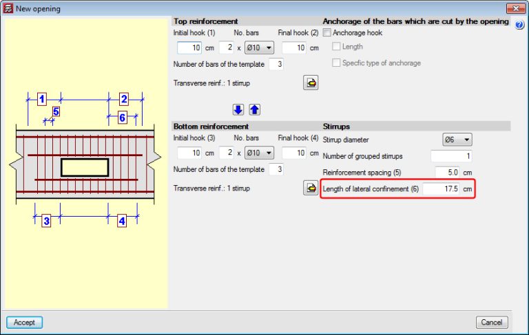 Horizontal openings in beams - CYPE