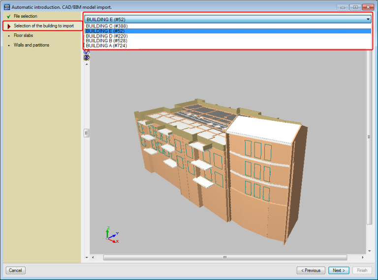 IFC file composed of several buildings - CYPE