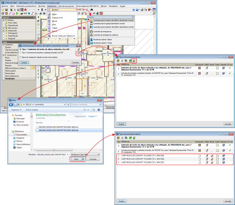 Importación de luminarias interiores para alumbrado normal de ficheros en formato EULUMDAT e IES ...