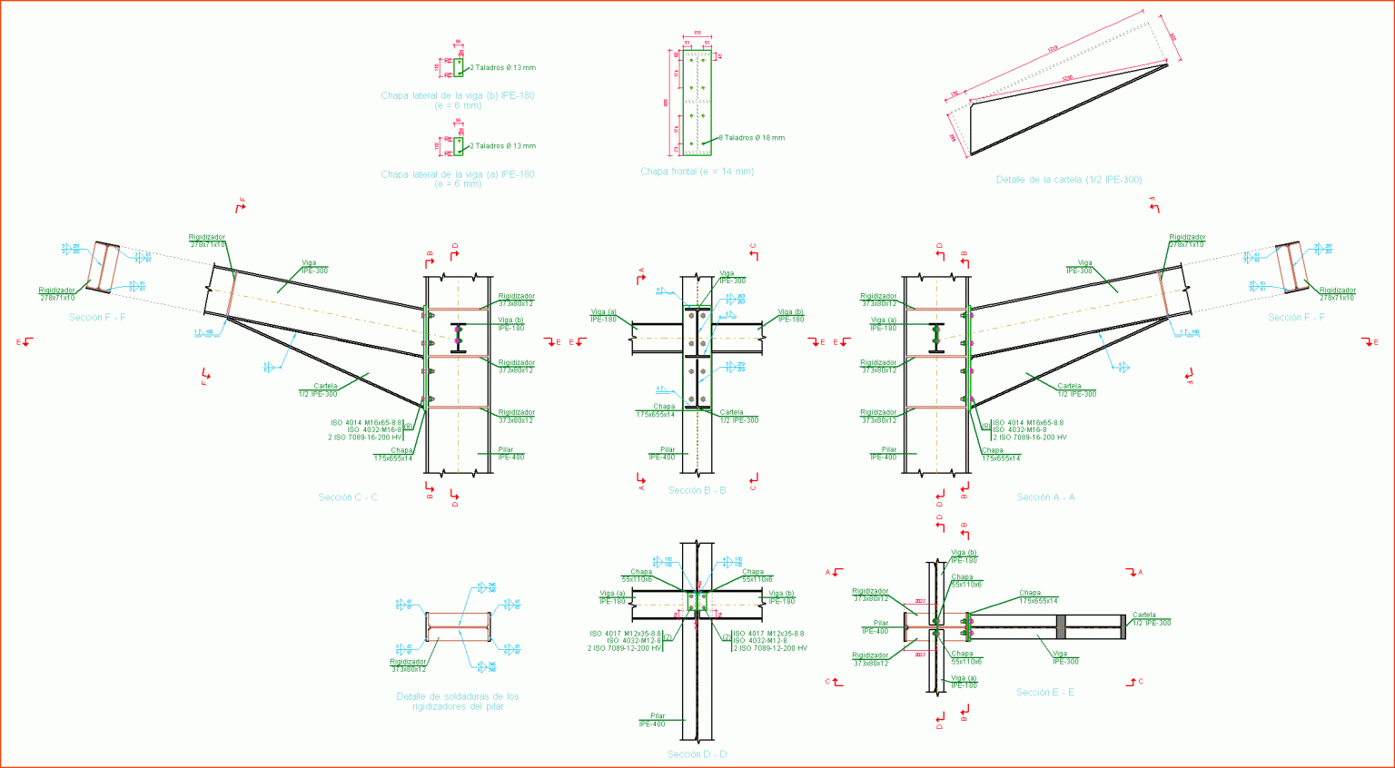 Uniones atornilladas de perfiles en doble T laminados y armados (Nuevo módulo) - CYPE