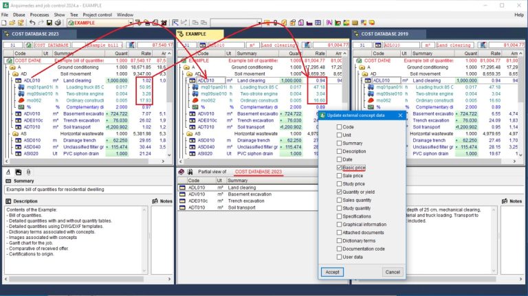 Changing the reference database and updating the concepts with external references - CYPE