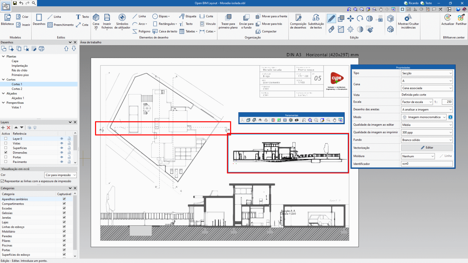 Open BIM Layout - Criação de cortes a partir de vistas - CYPE