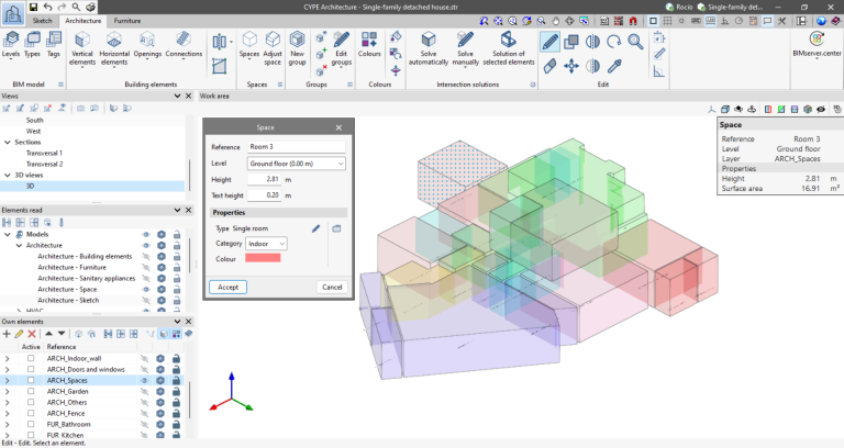 CYPE Architecture - Entering and adjusting spaces - CYPE