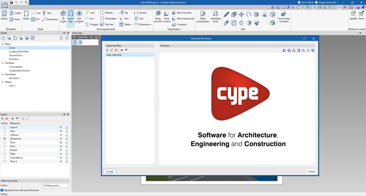 Open BIM Layout - Entering external files - CYPE