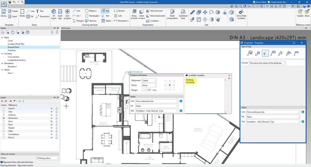 Open BIM Layout - Tagging elements - CYPE