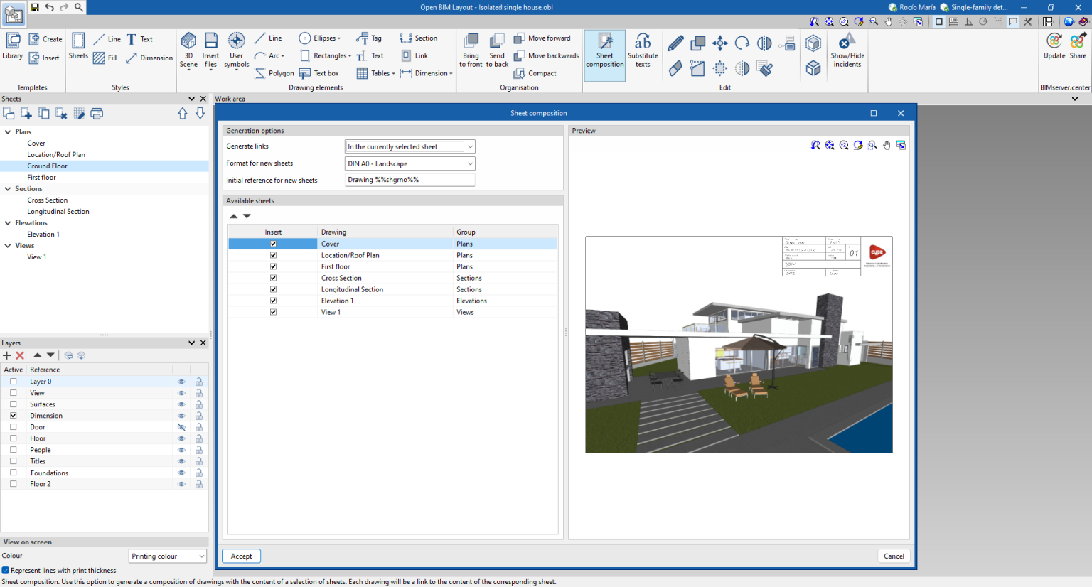 Open BIM Layout - Automatic sheet composition - CYPE