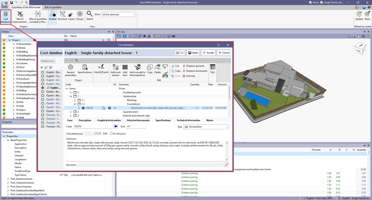 Open BIM Quantities - Quantities of BIM models through pre-defined ...