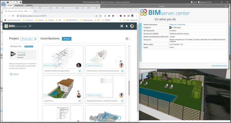 Enlaces a la plataforma BIMserver.center - CYPE