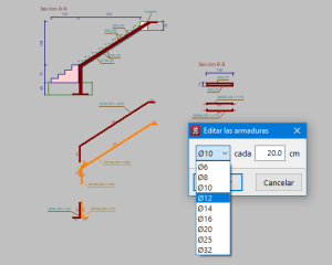 Escaleras y rampas. Edición de armaduras - CYPE
