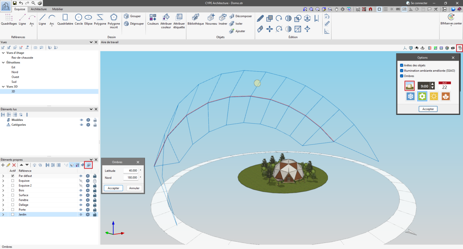 CYPE Architecture - Visualisation des ombres - CYPE