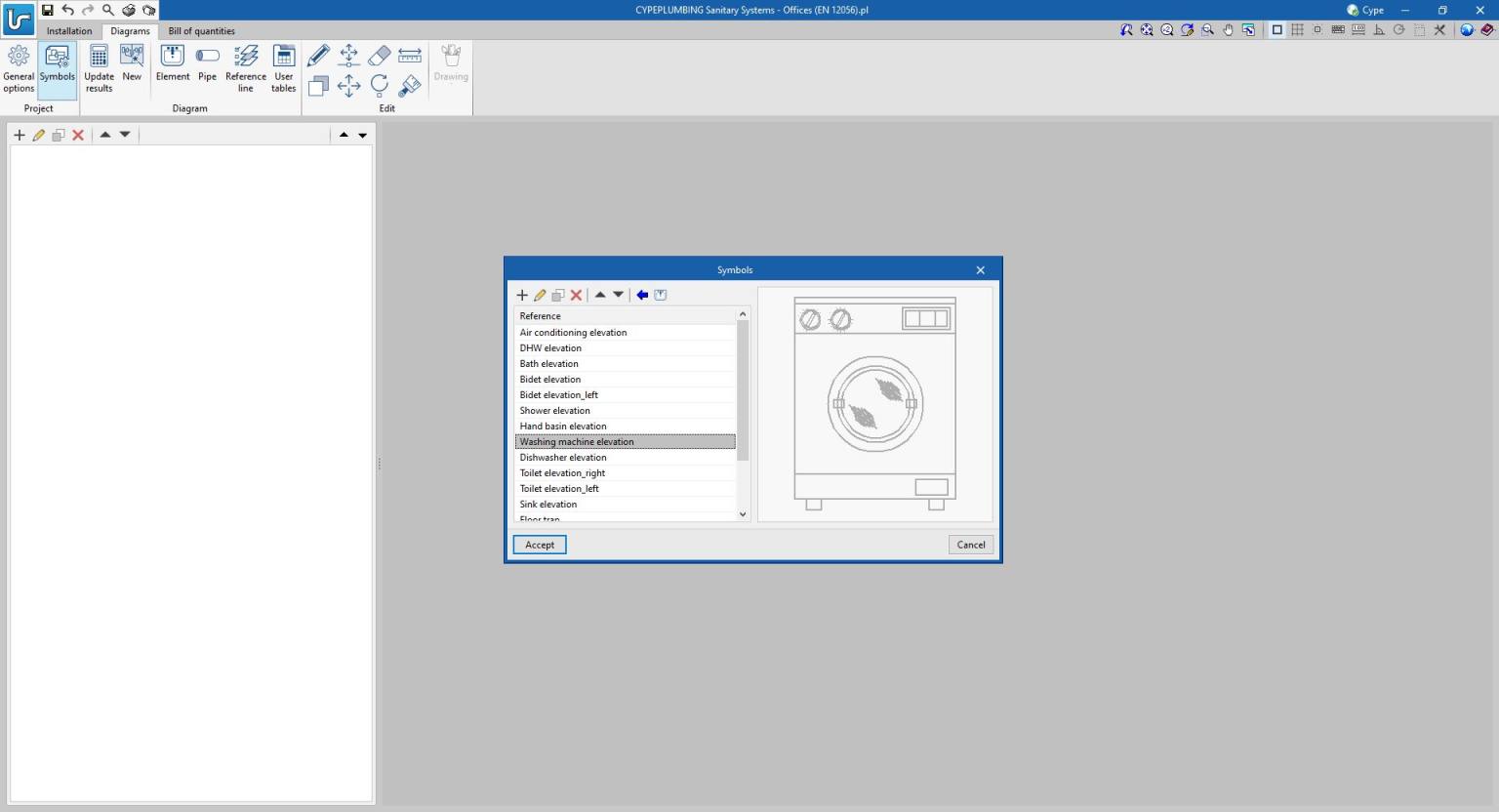 Automatic generation of vertical pipe diagrams - CYPE
