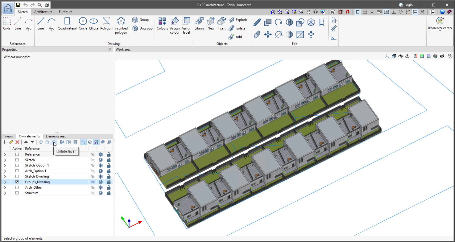 Isolate layer. New "Layer management" option - CYPE