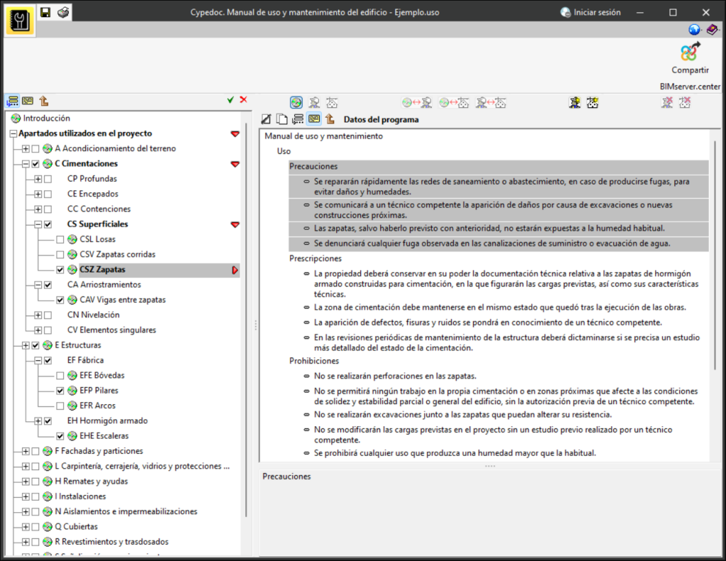 Manual de uso y mantenimiento - CYPE