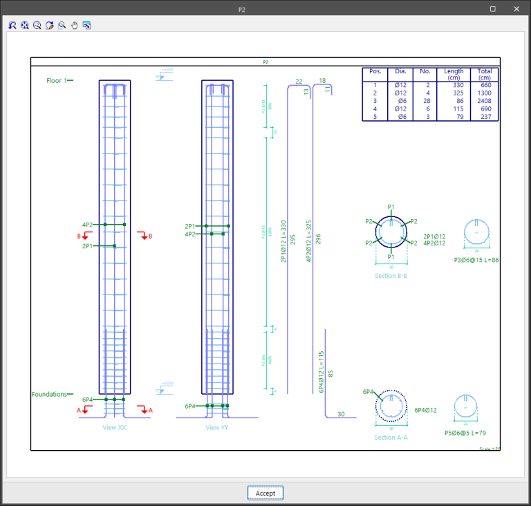 Generic section and material columns - CYPE