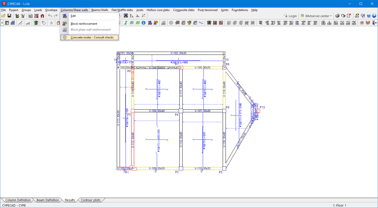 Reinforced concrete node checks - CYPE