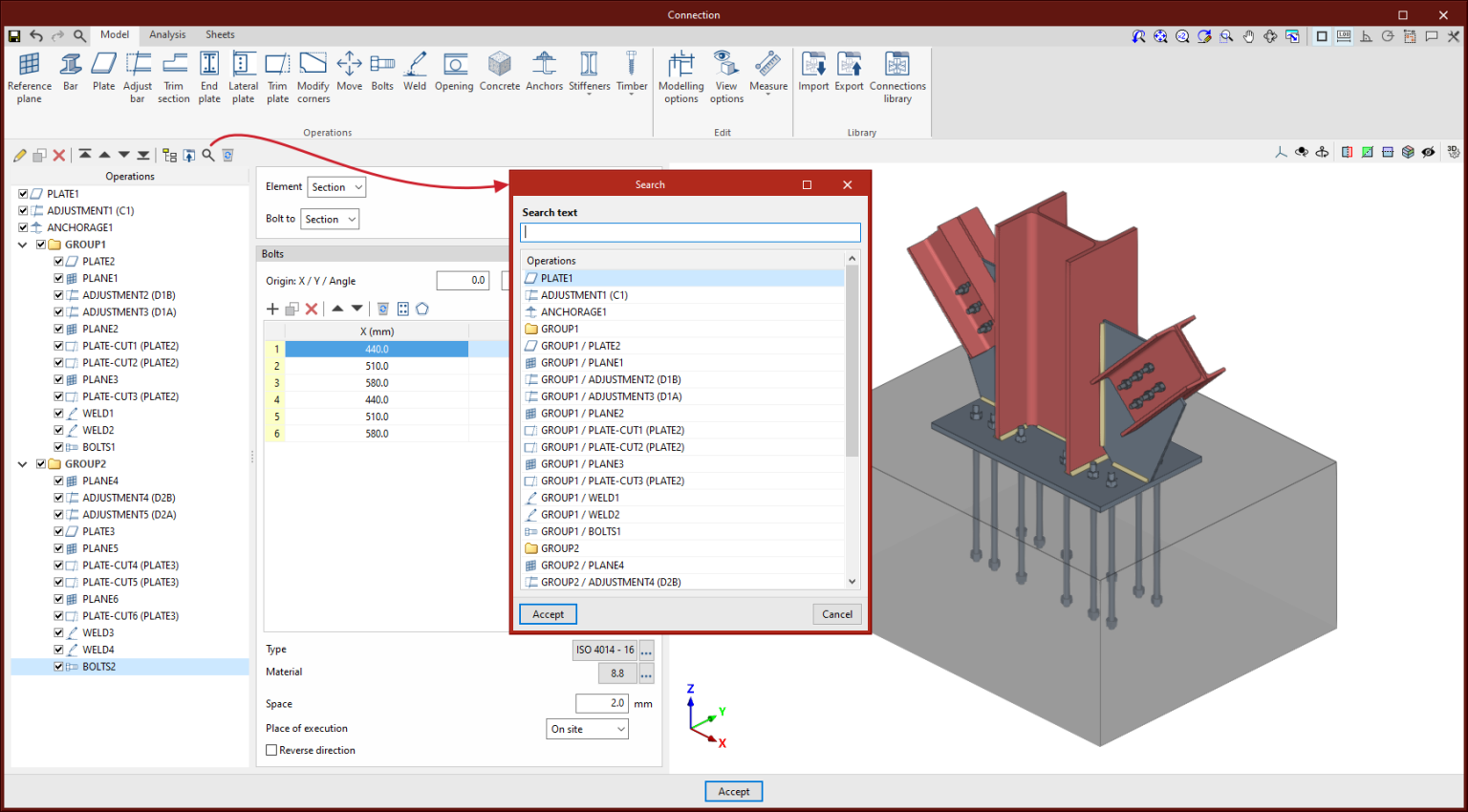 Improved operations list - CYPE