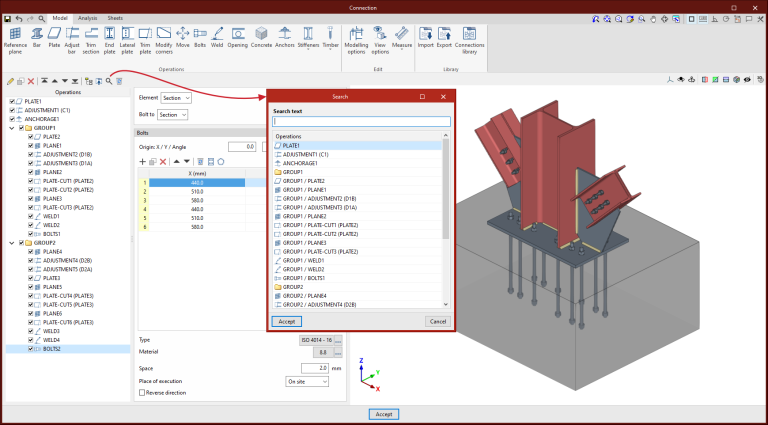 Improved operations list - CYPE