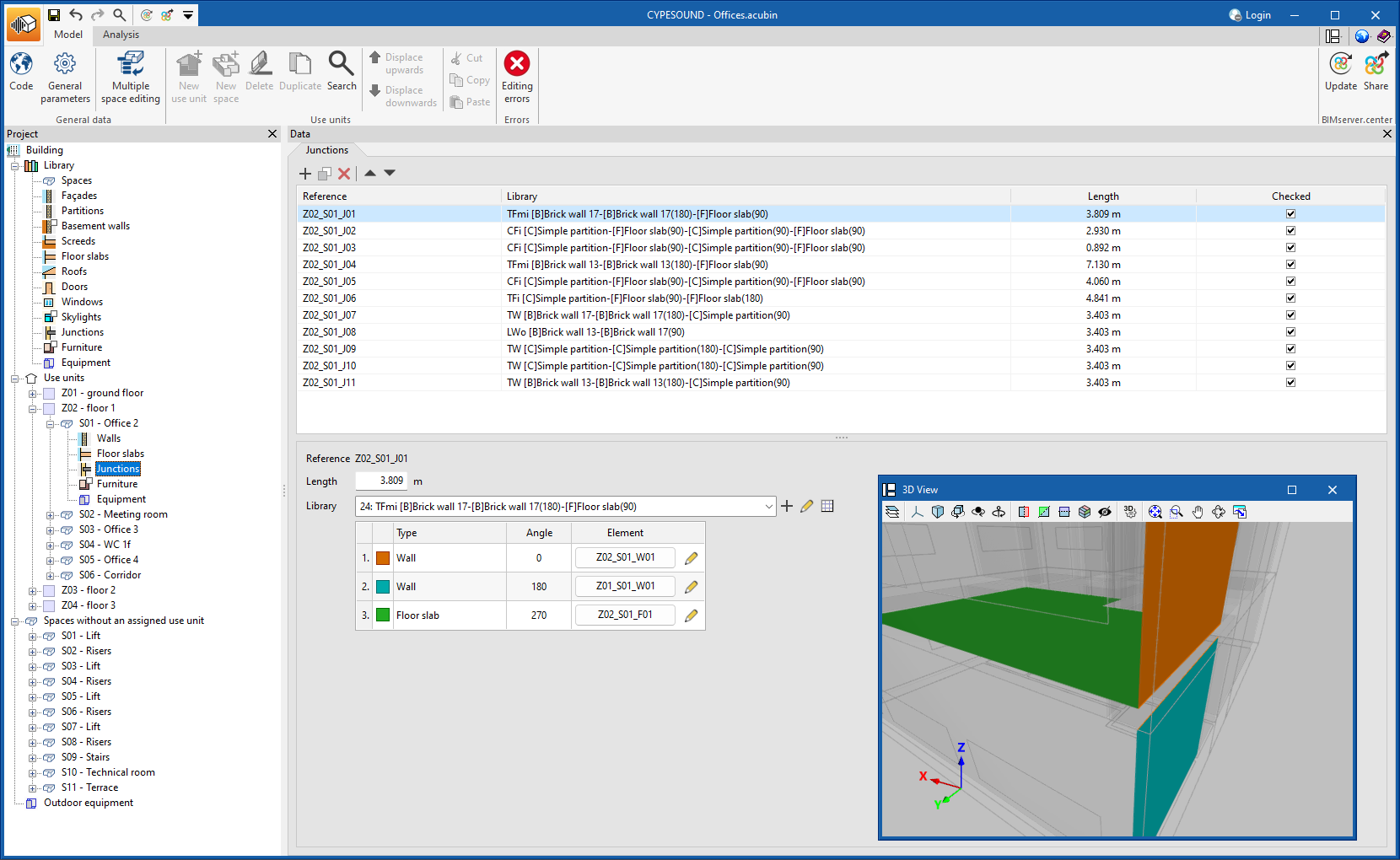 CYPESOUND - Project browser - CYPE