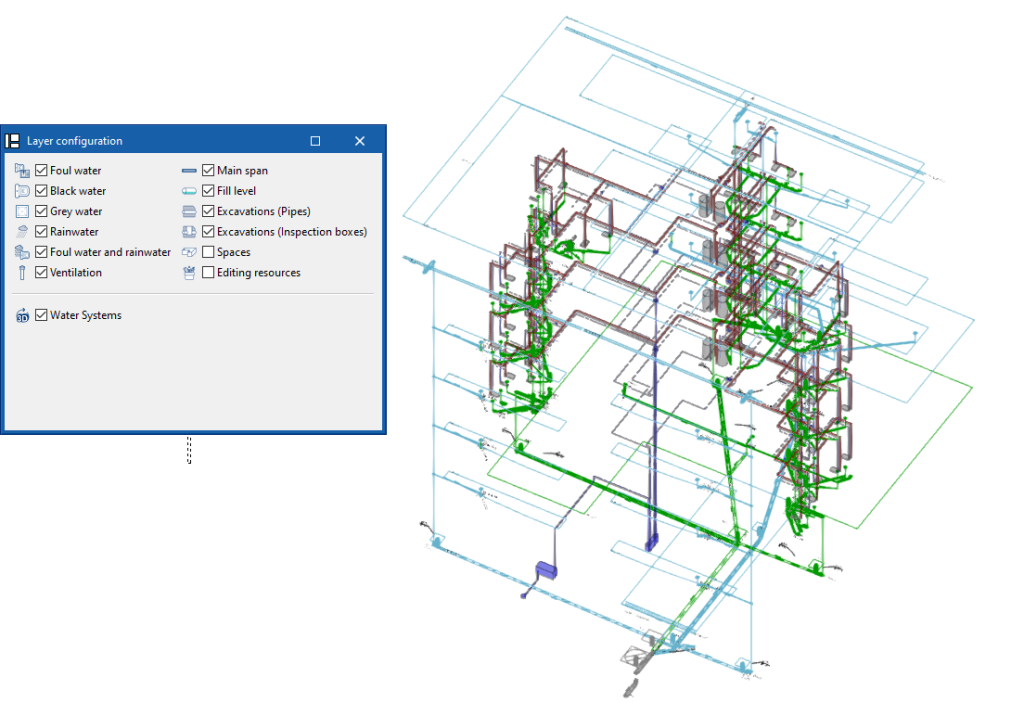 CYPEPLUMBING - Sanitary Systems. Layer configuration - CYPE
