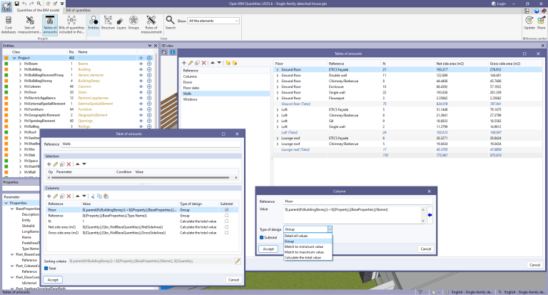 Open BIM Quantities - Tables of amounts - CYPE