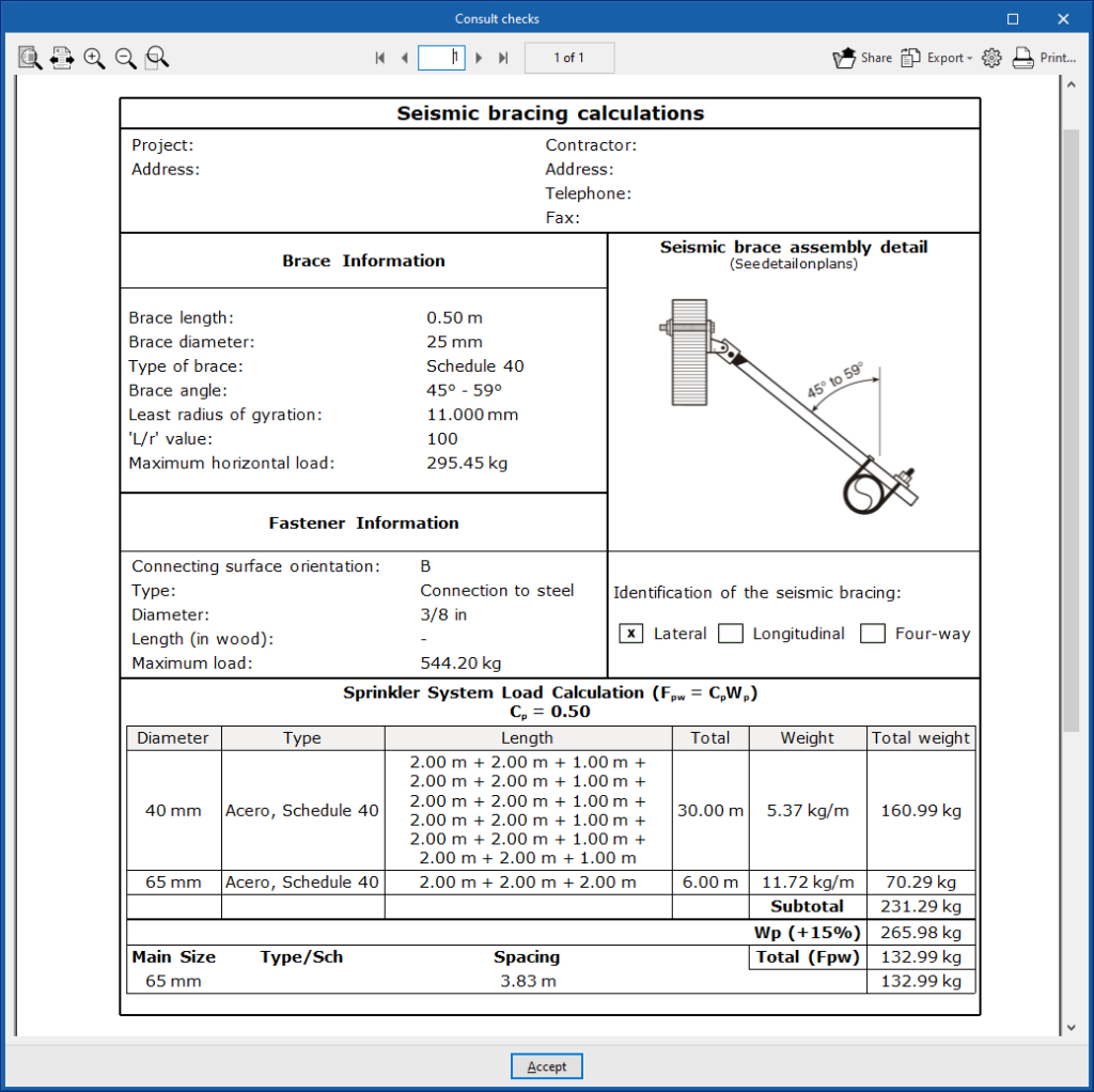 CYPEFIRE Hydraulic Systems - Bracing - CYPE