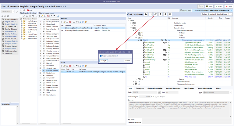 Open BIM Quantities - Assign codes - CYPE