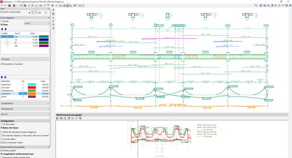 CYPECAD y CYPE 3D - Editor de vigas - CYPE