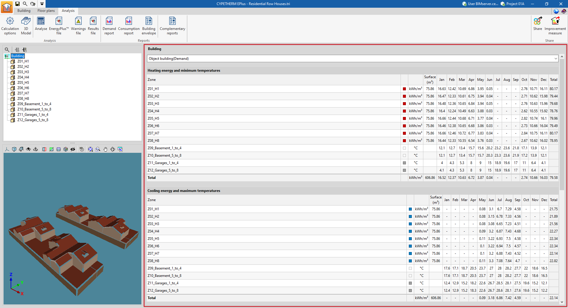 CYPETHERM EPlus - Results output - CYPE