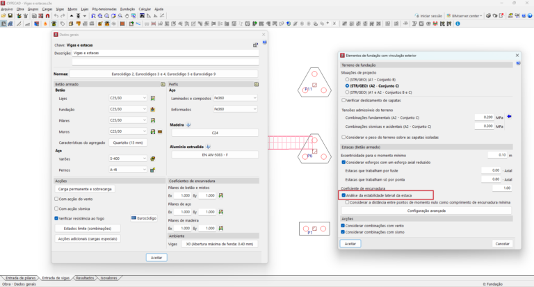 Estacas III: Análise da estabilidade lateral (novo módulo) - CYPE