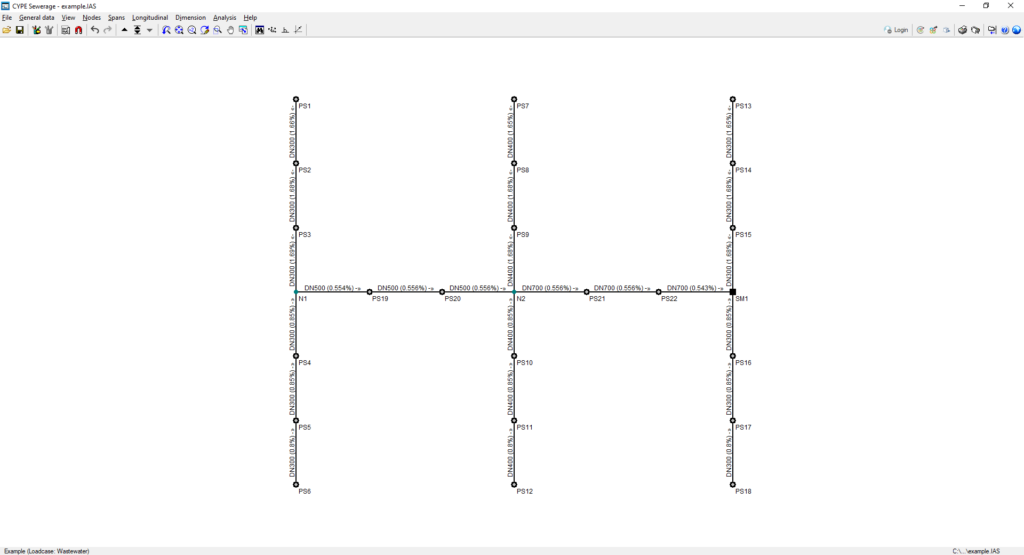 CYPE Sewerage - Ambiente de trabalho - CYPE