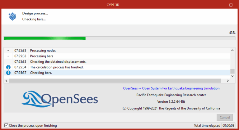 CYPE 3D - Pestaña "Cálculo"